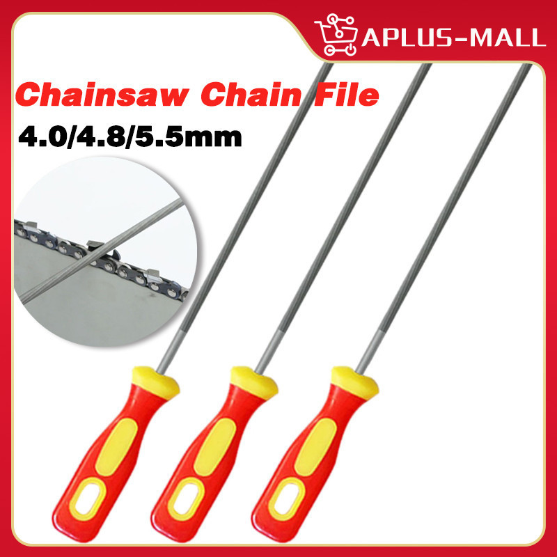 3Pcs Round Handle Saw Chain File 4.0/4.8/5.5 Chainsaw Chain File Steel ...