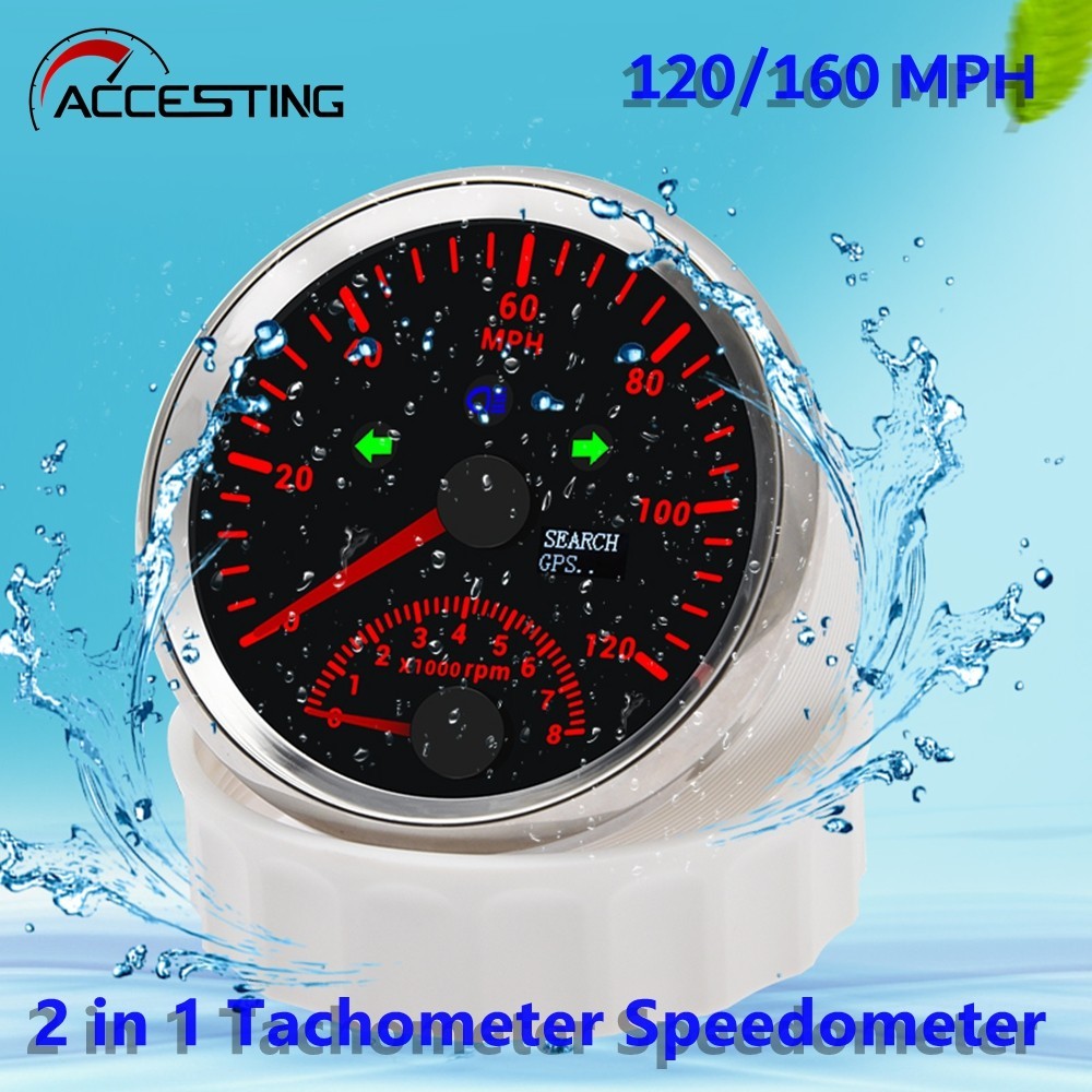 120/160 MPH G-P-S Speedometer with 8000RPM Tachometer Digital ...