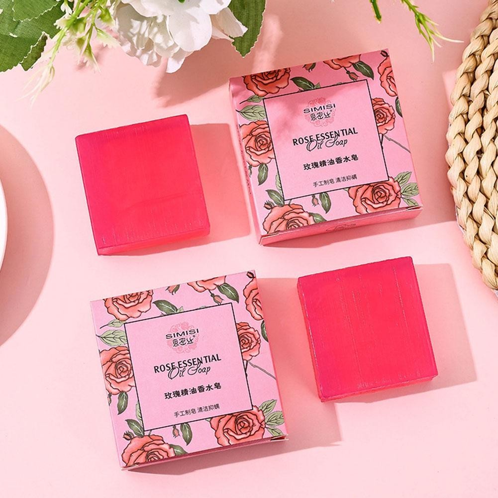 Rose Essential Oil Soap For Face Body Handmade Soap 80g | Shopee ...