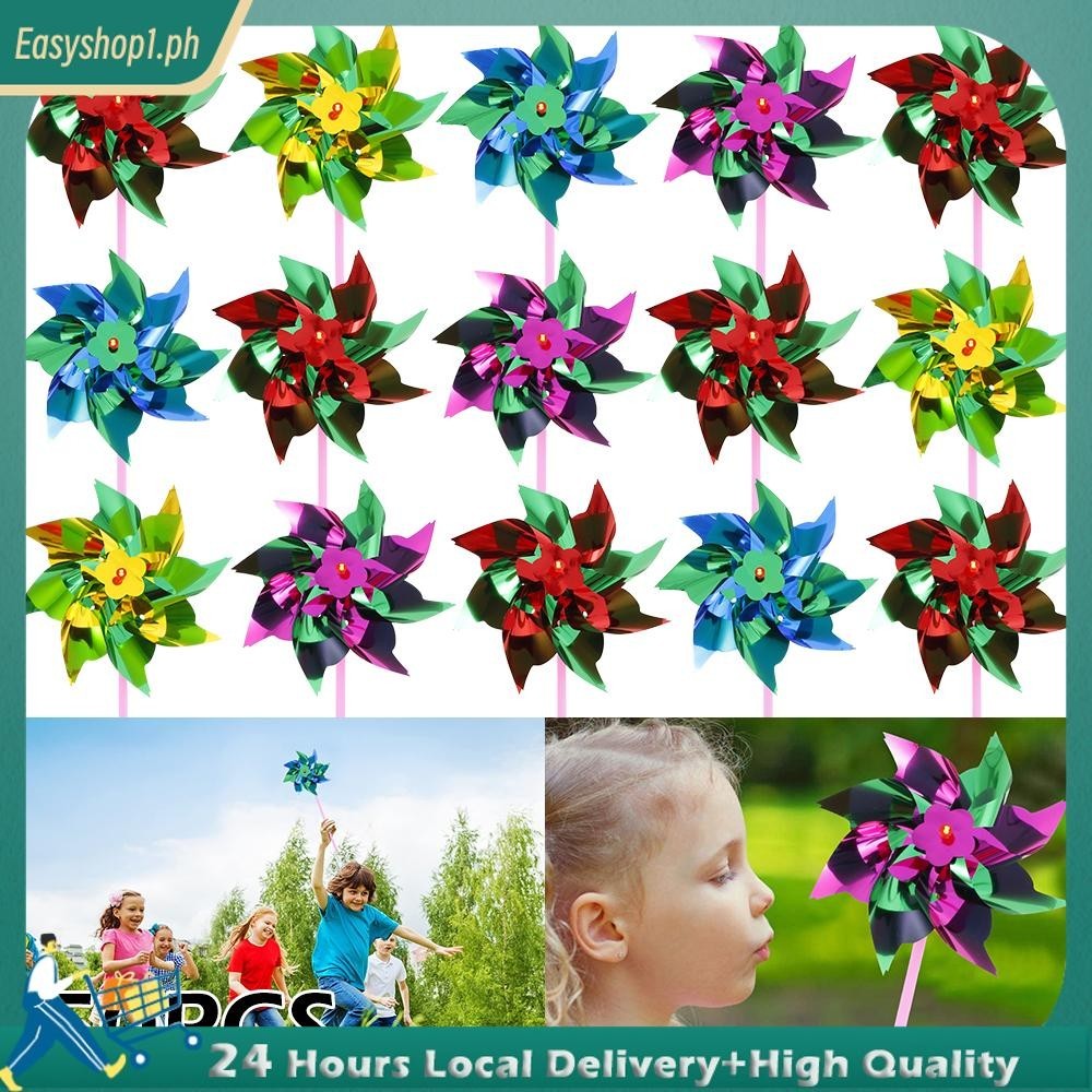 50Pcs Mixed Color Plastic Colorful Pinwheel Lawn Windmill Wind Spinner ...