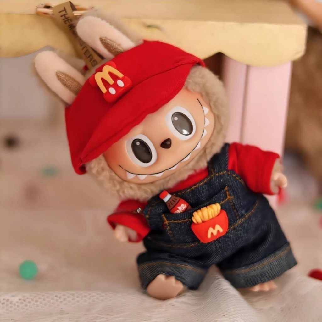 Labubu Doll Clothes 17cm Heart-moving Macaron Vinyl Face Labubu Baby ...