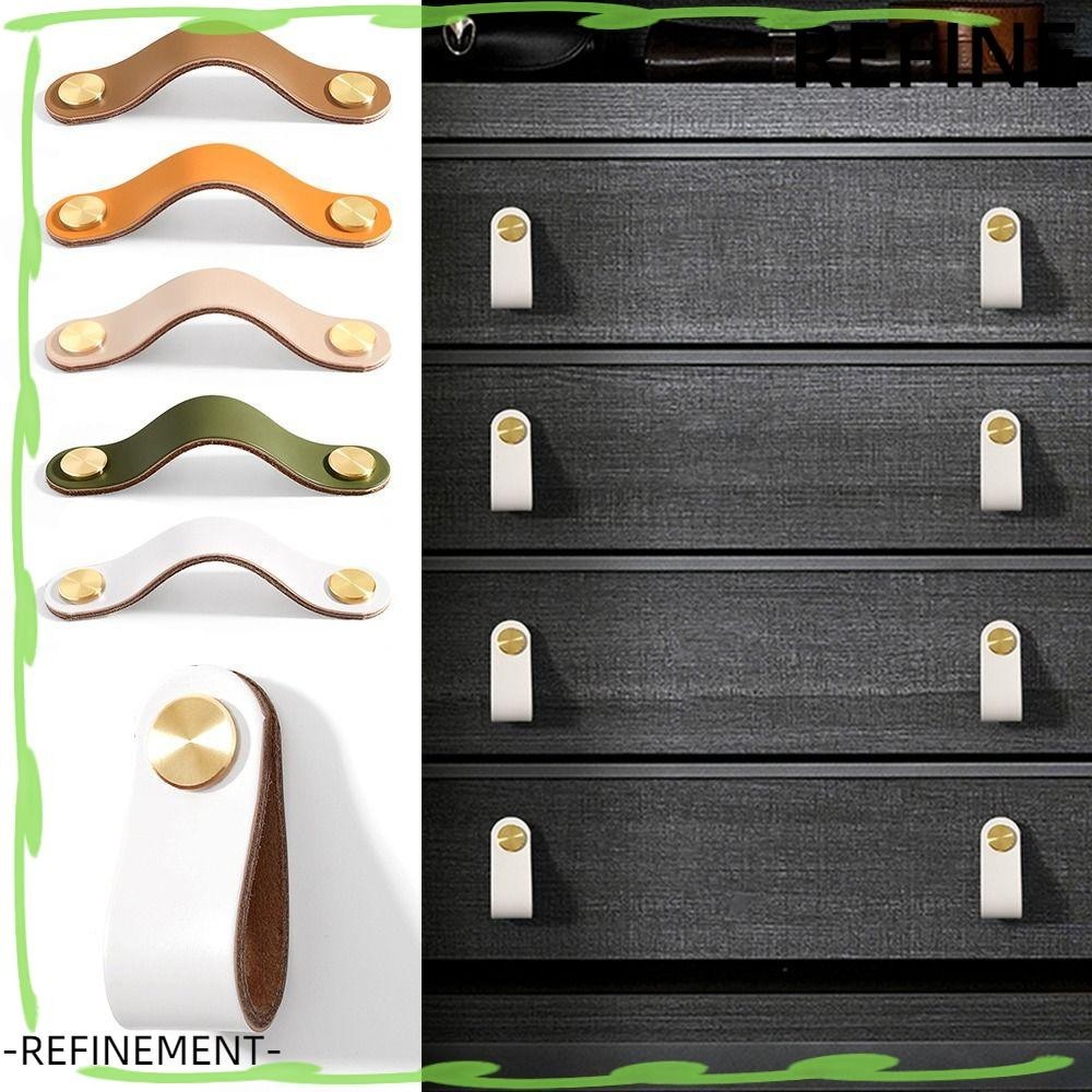 REFINEMENT 2pc Leather Door Handles Bookcase Door Pulls Eco-Friendly ...