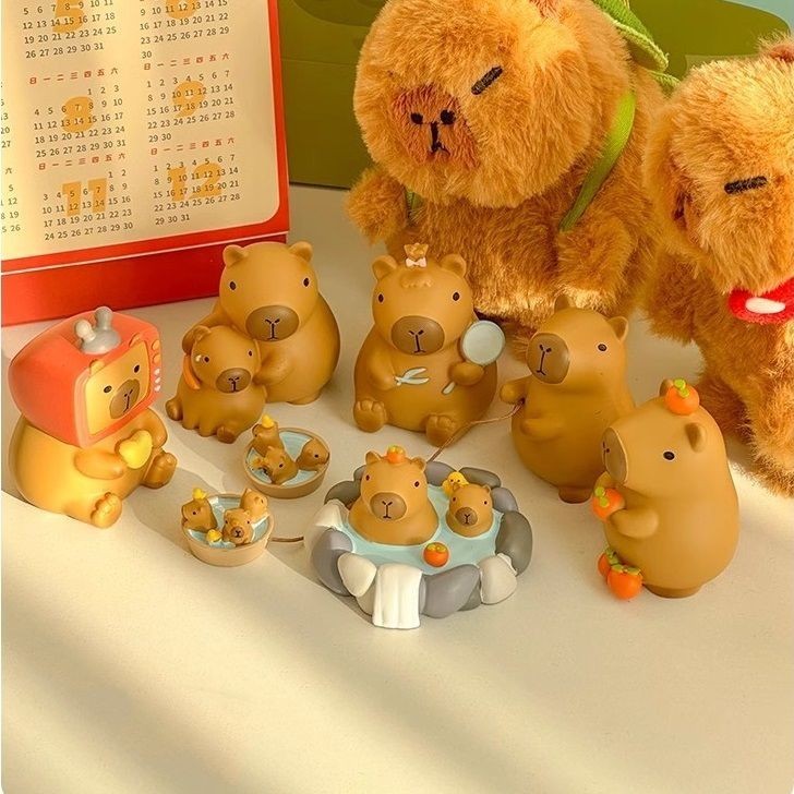 Cute Capybara Figure Blind Box Simulation Capibara Anime Animals ...