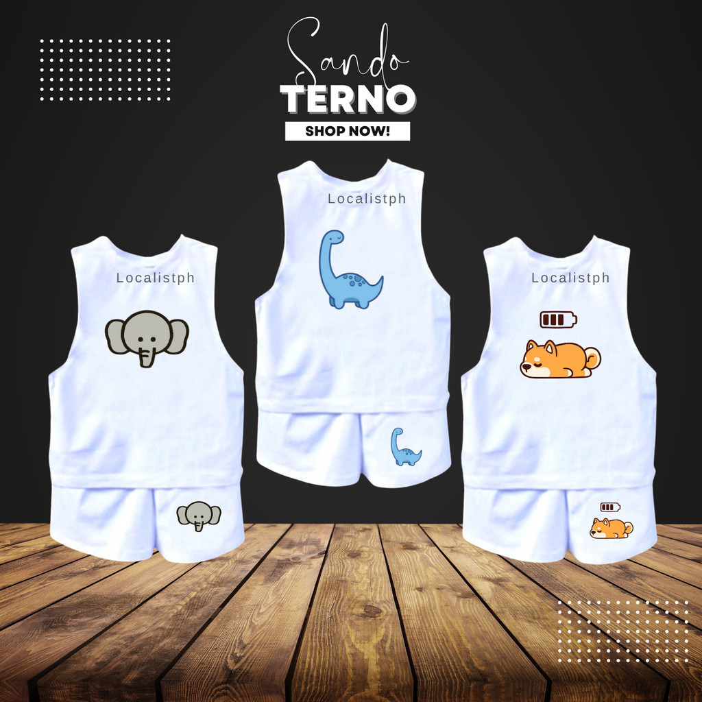 Localistph New trendy Muscle white sando TERNO for kid boy pambahay ...