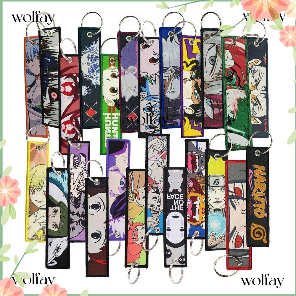 WOLFAY Anime Jet Tag, Two Sided Embroidered Anime Key Tag, One Piece ...
