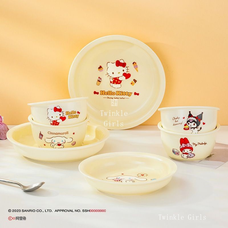Genuine Cute Ceramic Plate 8 Inches Kuromi Cinnamoroll Hello Kitty ...
