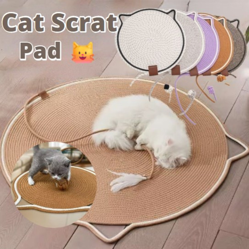 Indoor Cat Scratching Pad Cotton Rope Claw Grinding Mat Wall-mounted ...