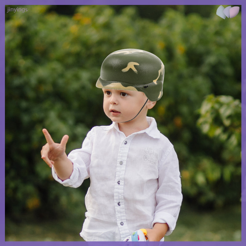 Children Helmet Toy Plastic Camouflage Hat Role-playing Game Prop Army ...