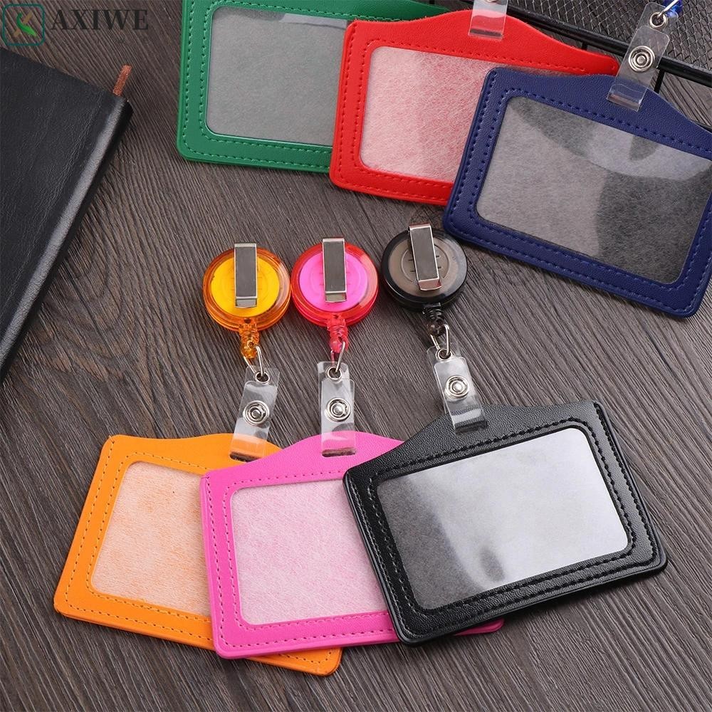 AXIWE ID Badge Holder Work Card Office School Supplies Badge Holder ...