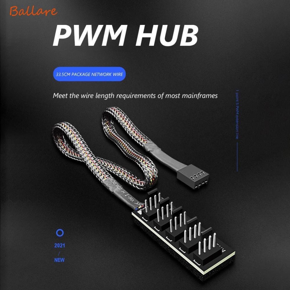 1 to 5 4-Pin PWM CPU Cooler PC Case Fan Power Extension Cable Hub ...