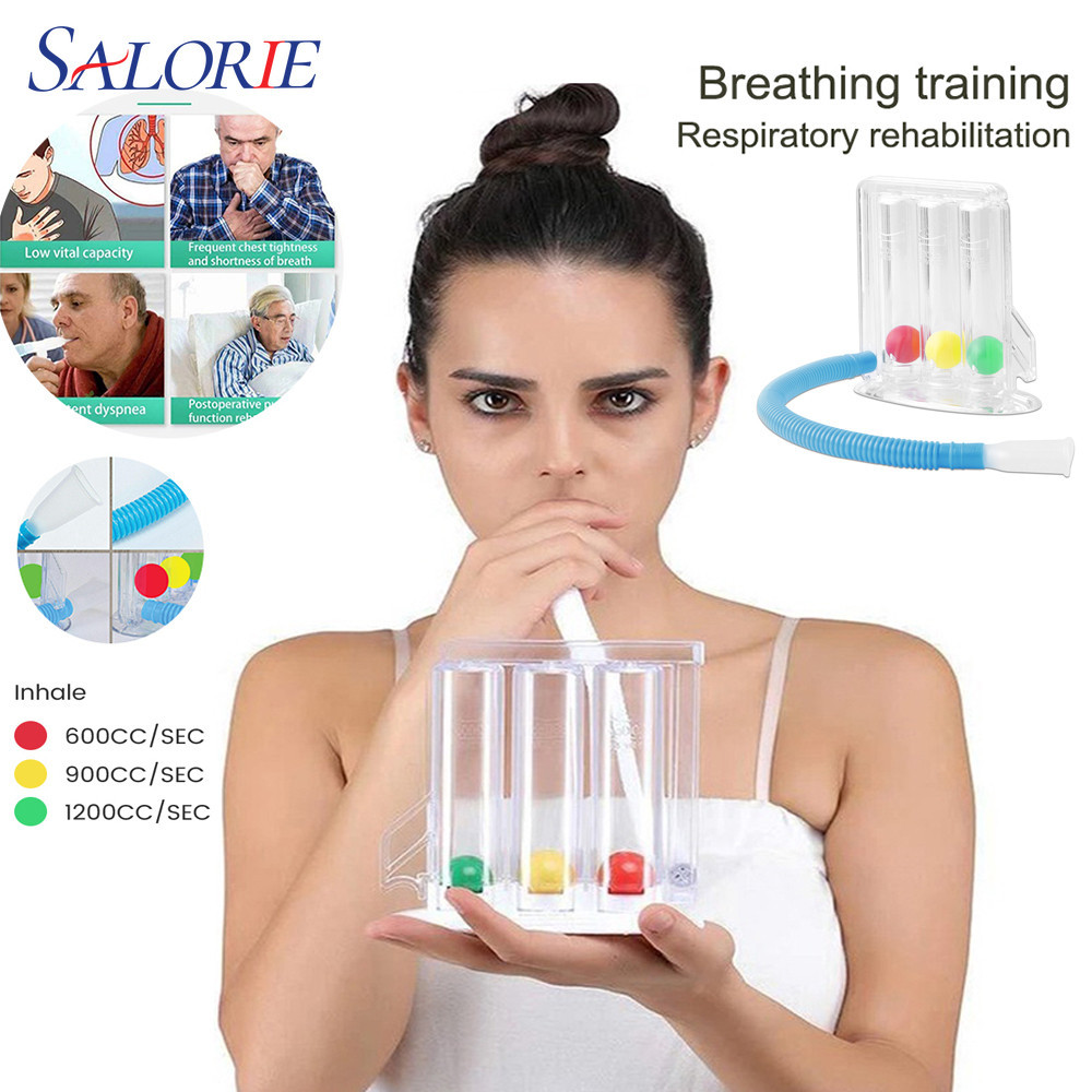 Salorie Breathing Exerciser 3-Ball Inhaling Breath Measurement System ...