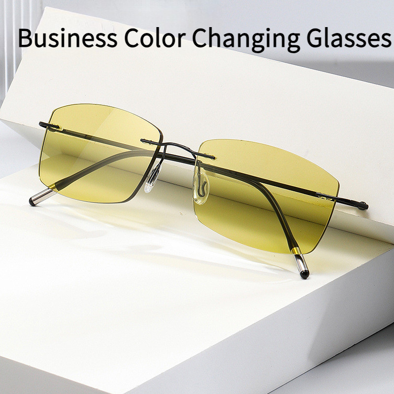 Frameless Sven Business Ultra-Light Color Changing Glasses Men's and ...