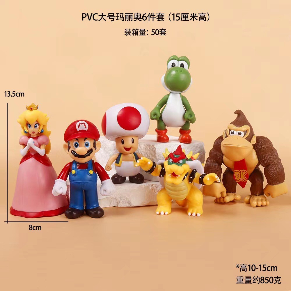 Mario Figure 6 Super Mario Figure Mario Louis Ki Princess Doll Model ...