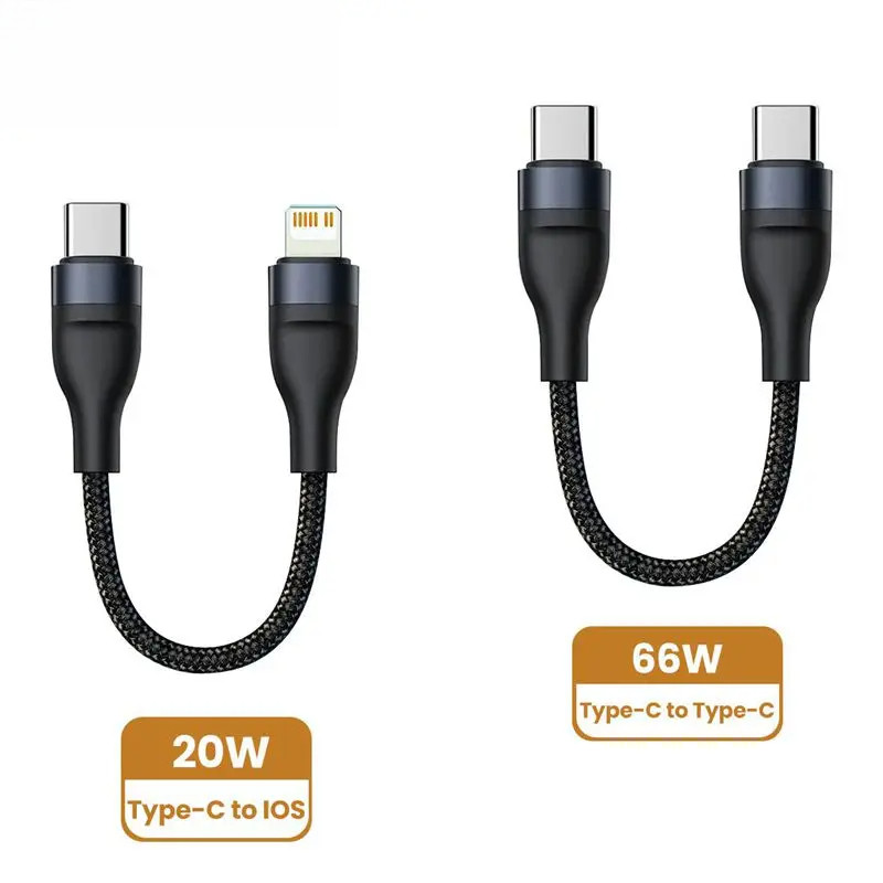 66w Type C To Type C Fast Charging Cable 025m Short Cable Lightning To 8114