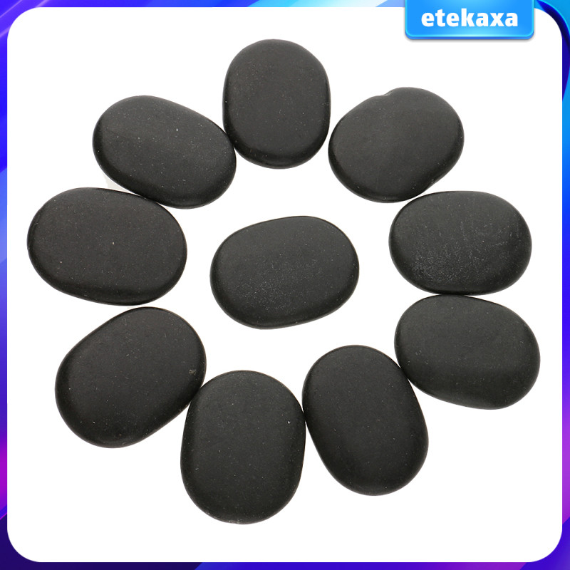 [Etekaxa] Set of 10 Round Massage Stone Hot Volcanic Stones Basalt for ...
