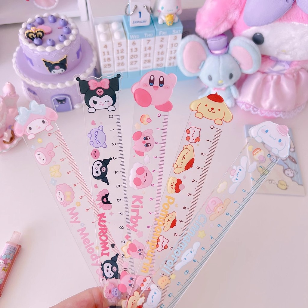 Ruler Student High-value Scale Cute Cartoon Kuromi Ruler Primary School ...