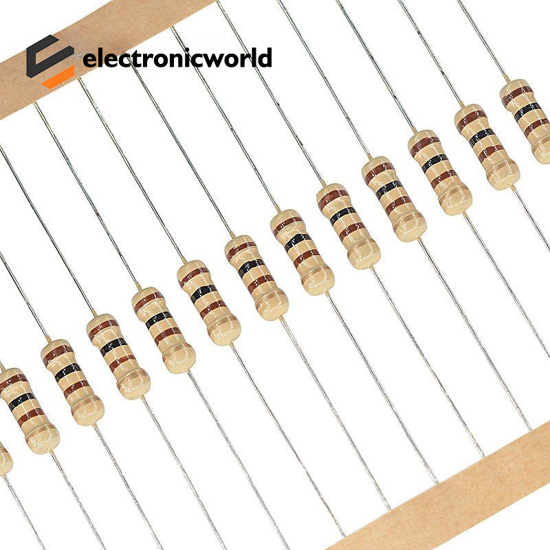 100PCS 1/4W Carbon Film Resistor 0.25W 5% 1R-1M 1R 1.5R 10R 12R 15R 20R 100R 120R 200R 1K 1.2K 1 ...