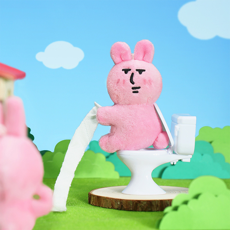 My Friend Pink Rabbit Keychain Korean Comic Rabbit Pendant Toy Plush ...