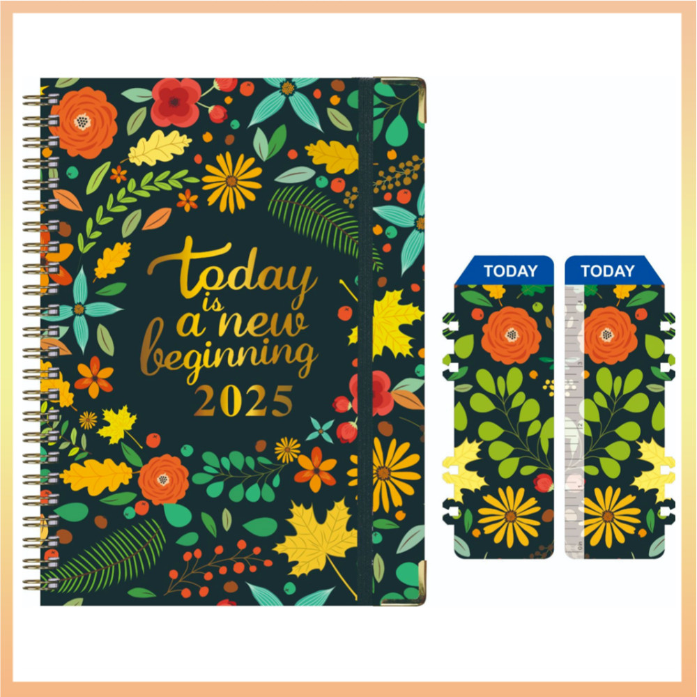 Daily Calendar Planner Notebook 2025 Weekly Monthly Office Agenda ...