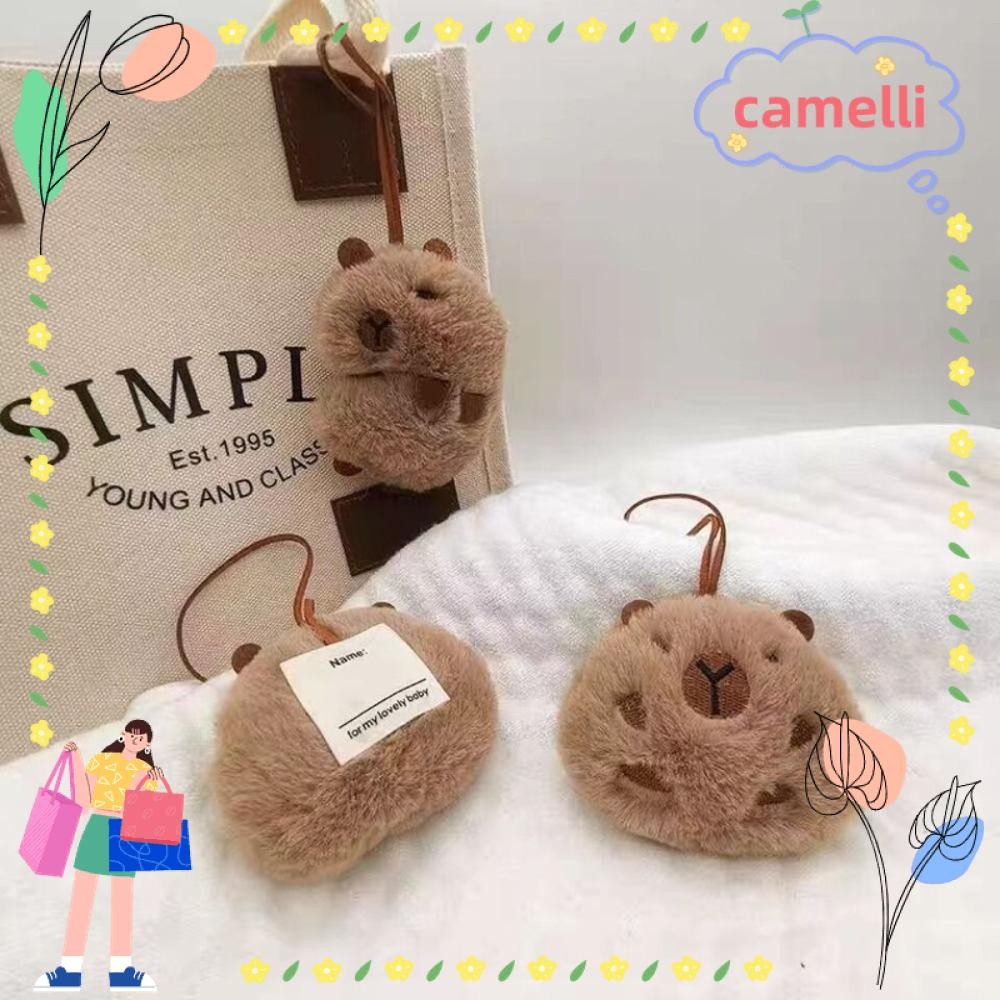 CAMELLI Capybara Keychain, Soft Squeak Capybara Pendant, Hanging Rope ...