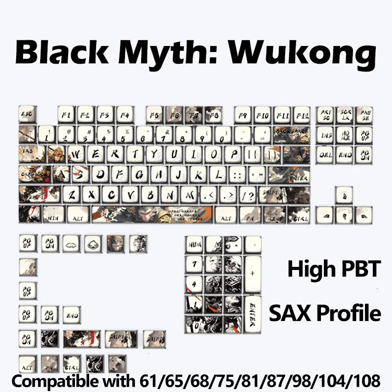 Black Myth: Wukong Pudding Keycap Four-sided Light Transmission SAX ...