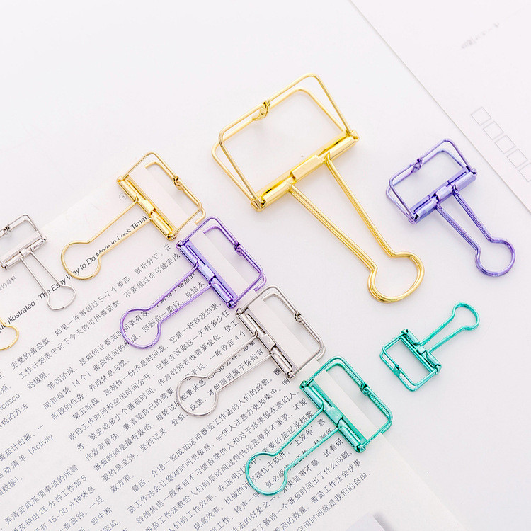 Metal Hollow Long Tail Clip Color Office File Dovetail Clip Test Paper ...