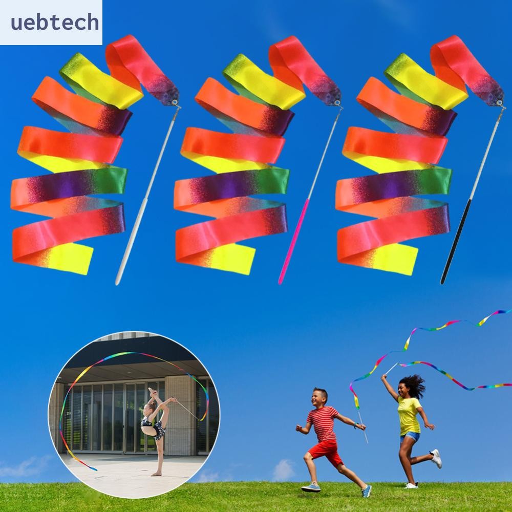 2M Dance Ribbon Rhythmic Dance Ribbon with Twirling Stick Art ...