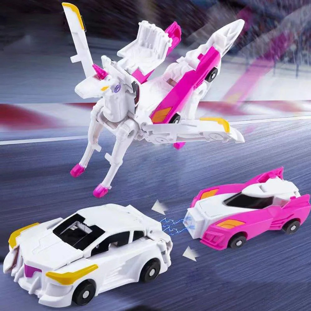2 in 1 Transformation Car One Step Model Deformed Unicorn Model Cartoon ...