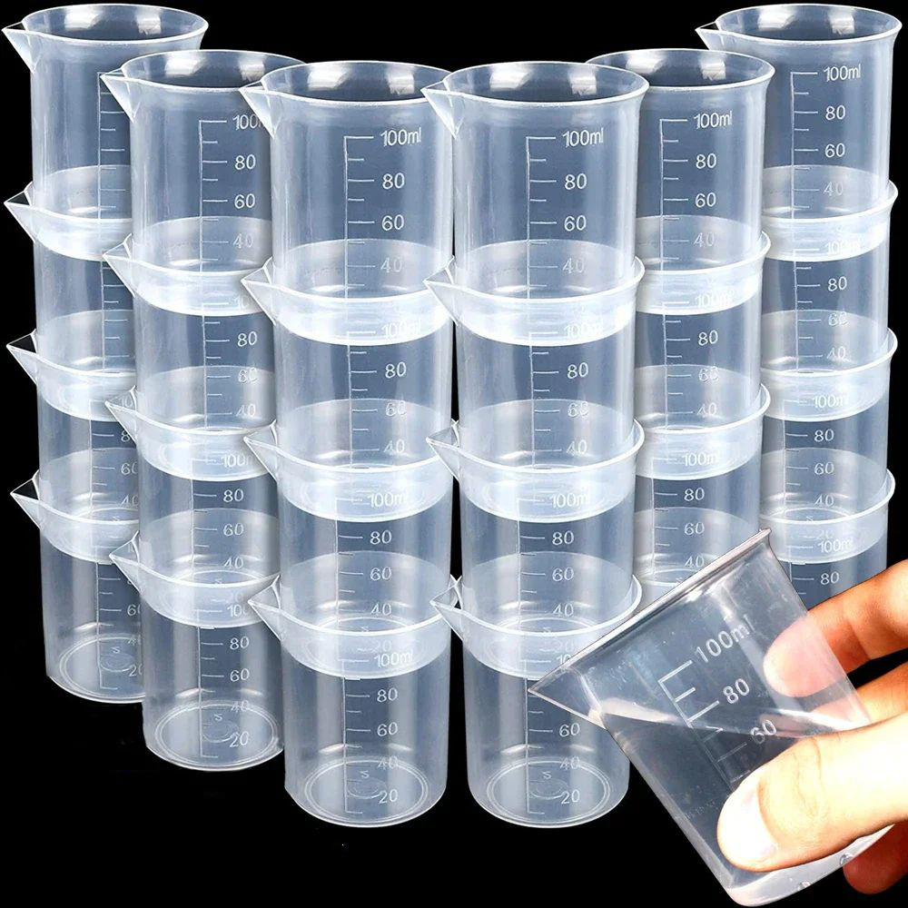 100ml Without Handle Measuring Cup Transparent Scale Plastic Lab ...