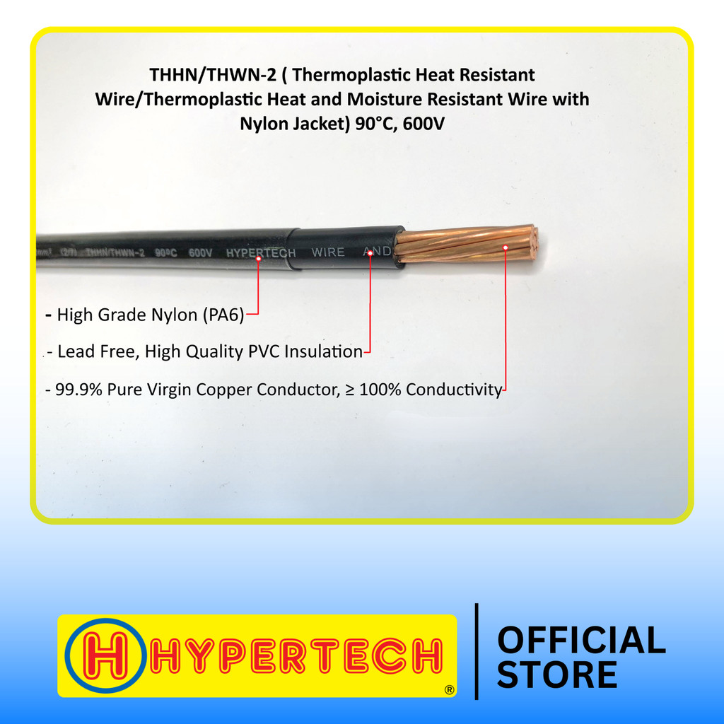 HYPERTECH THHN/THWN-2 Stranded Wire # 14/7 - 10 Meters - Pure Copper Electrical Wire Philippine ...