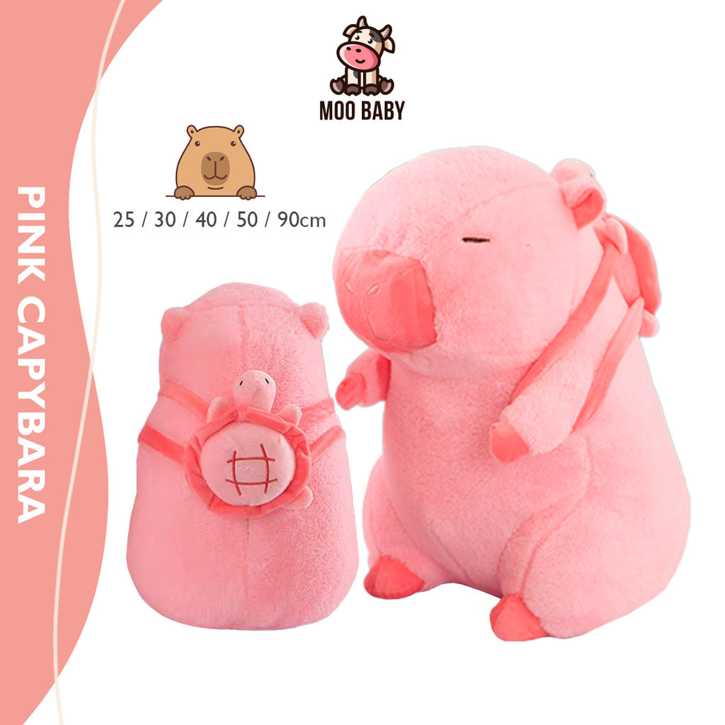 Moo Baby Pink Capybara Patung Capybara Plush Big Capybara Soft Toy ...