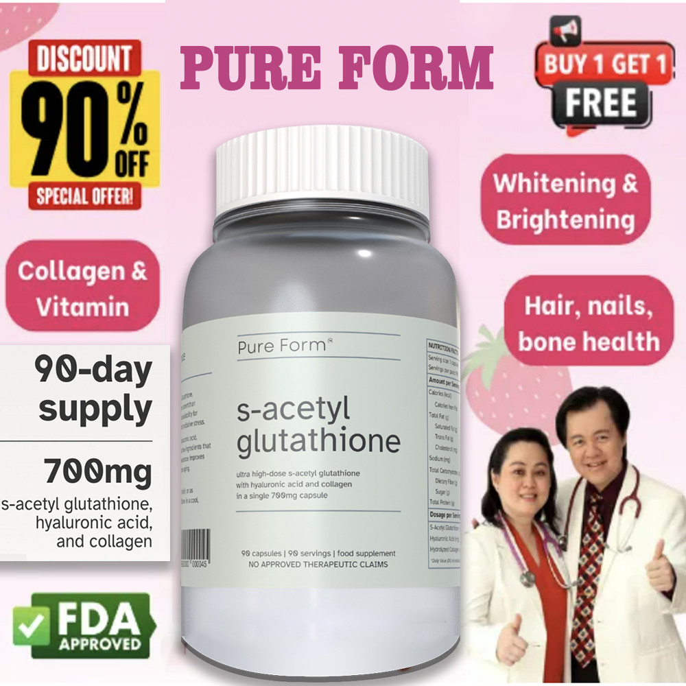 PURE FORM S-Acetyl Glutathione hyaluronic acid and hydrolyzed collagen ...