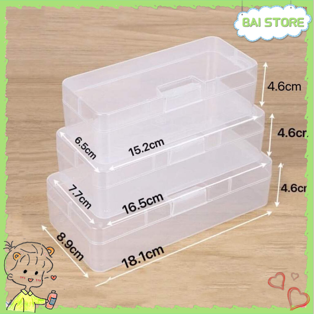 1PCS Storage Box Transparent Plastic case Rectangular Small case with ...