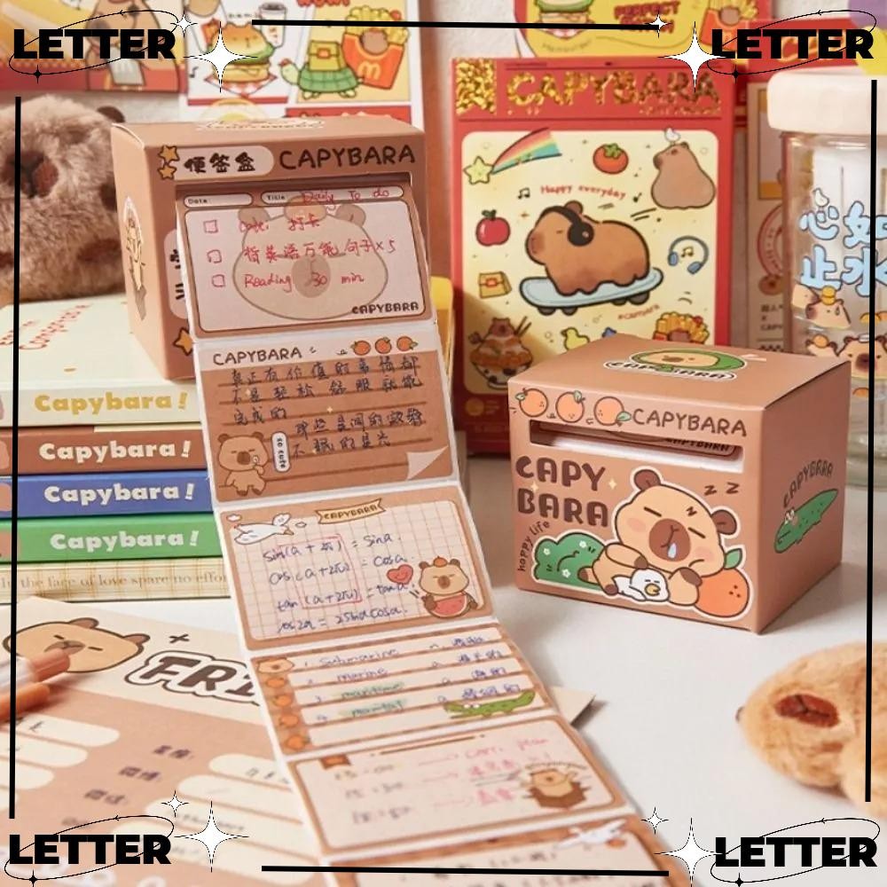 LET 256 sheets/box Cartoon Capybara Sticky, Paper Cute Tearable Note ...