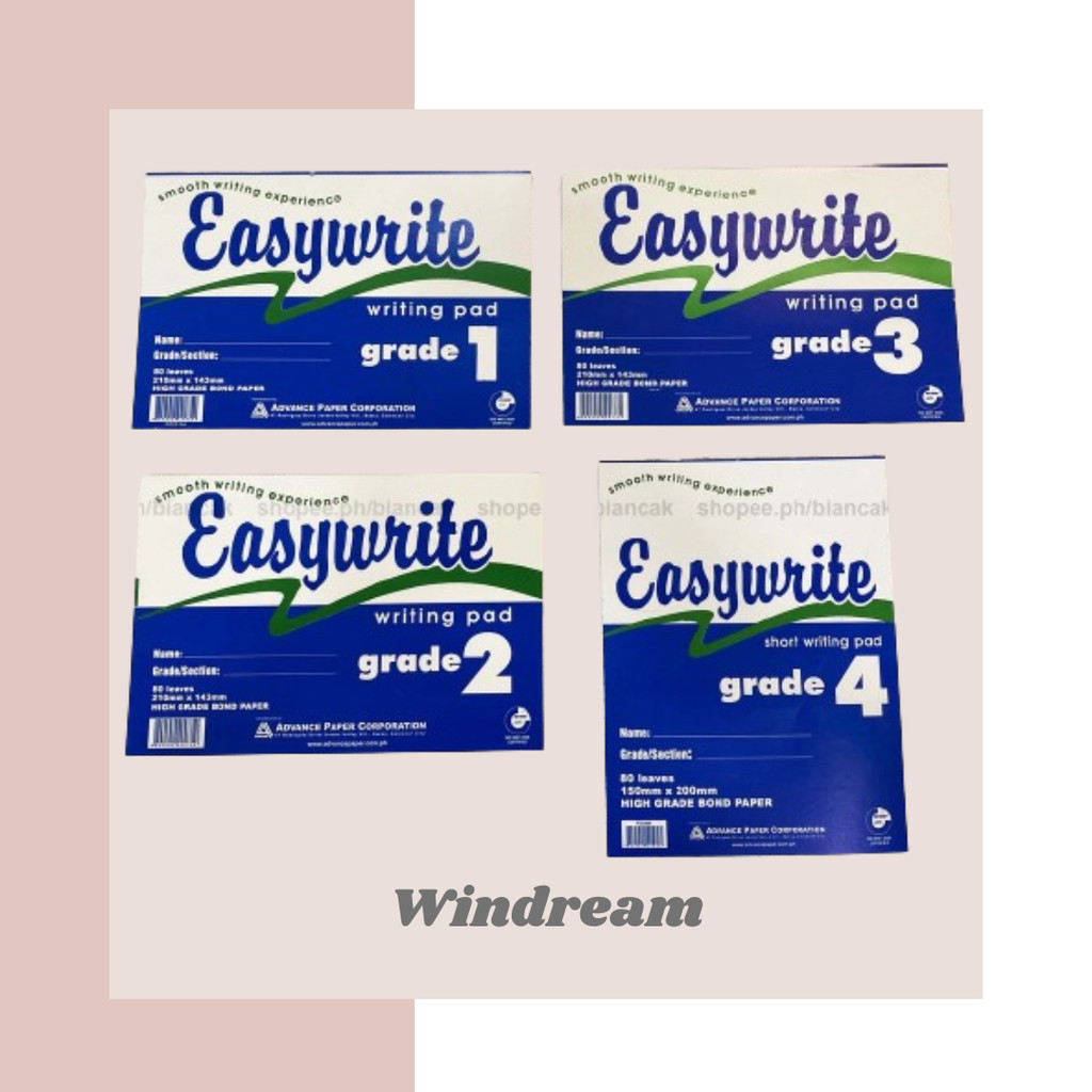 Easywrite Writing Pad Grade 1, 2, 3, 4 sold per 10 pads | Shopee ...