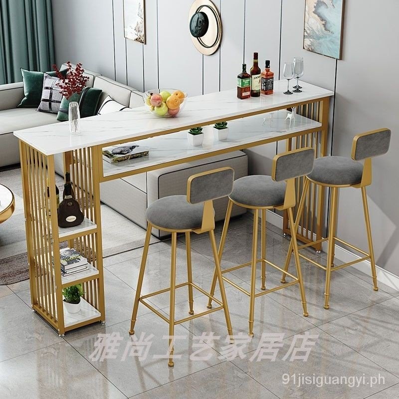 Bar Counter Double-Deck Home against the Wall Long Table Bar Counter ...