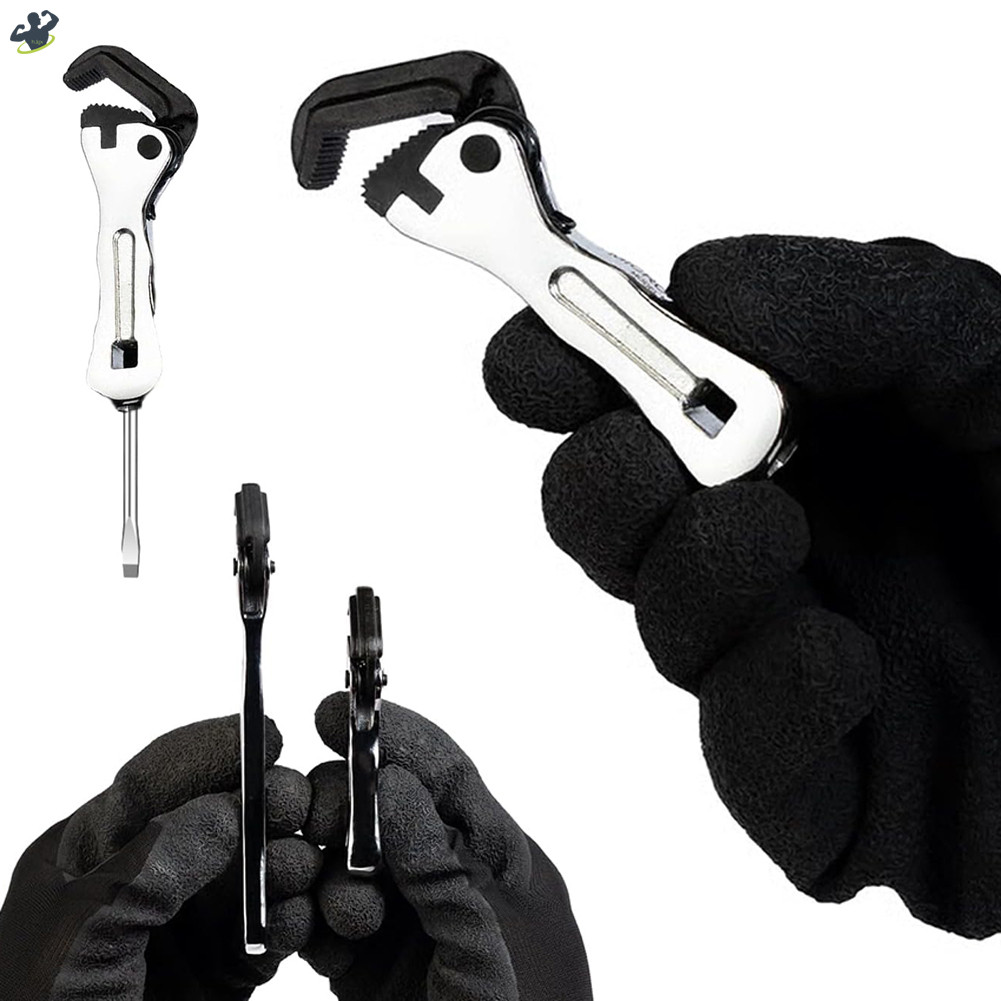 Pipe Vises Micro Steel Self-Adjusting Wrench Built In Bit Driver Self ...