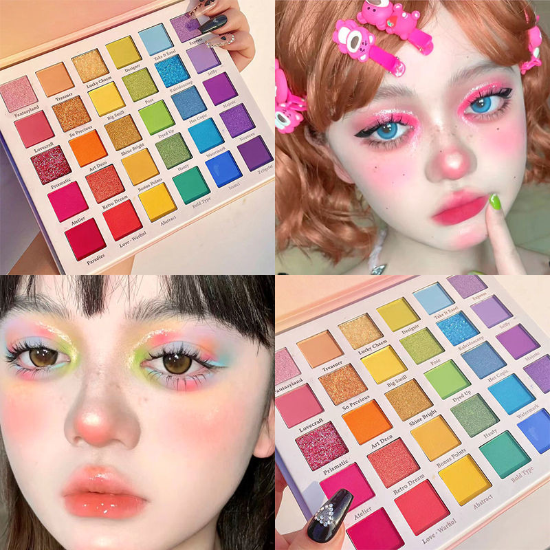 Rainbow Color Eye Shadow PlatecosPlay Makeup Show Makeup Palette Green ...