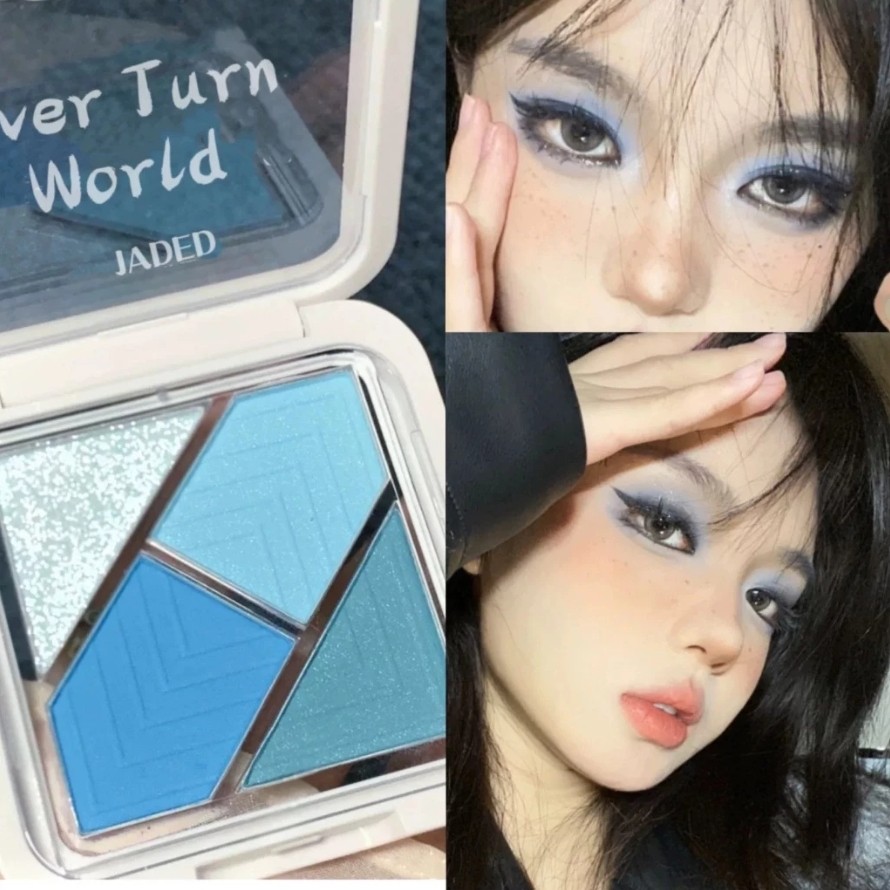 9 Shimmering Matte Blue Eyeshadow Palette Long Lasting Shimmering Nude ...