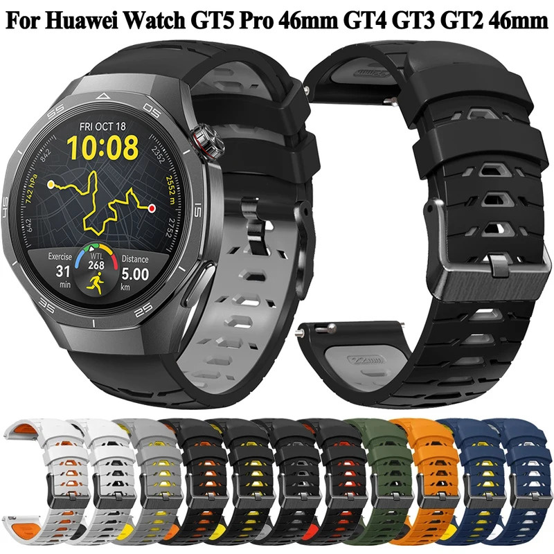 22mm Silicone Strap For Huawei Watch GT 5 GT5 Pro 46mm Watchband ...