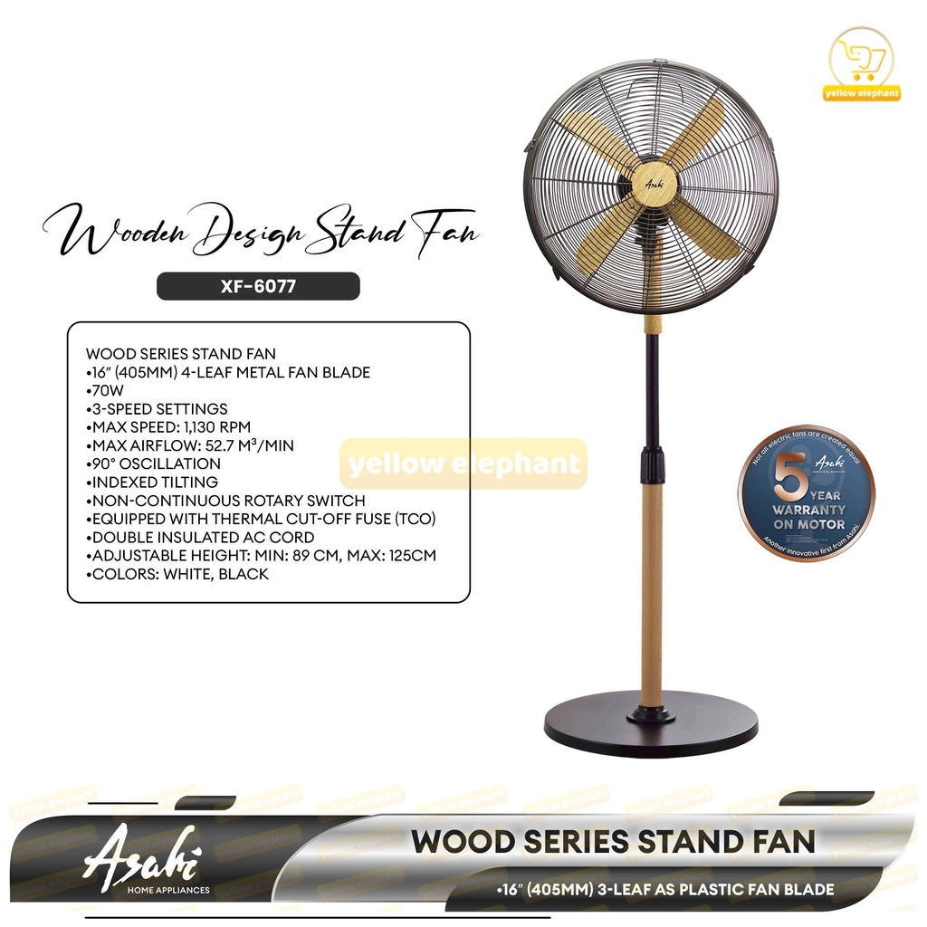 Asahi Electric Fan Retro Wooden Stand Yellow Elephant Everyday Low ...