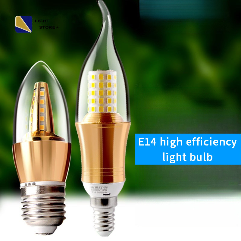 Led Candle Bulb E14 Small Screw 5W-12W Warm White Tricolor Dimming ...