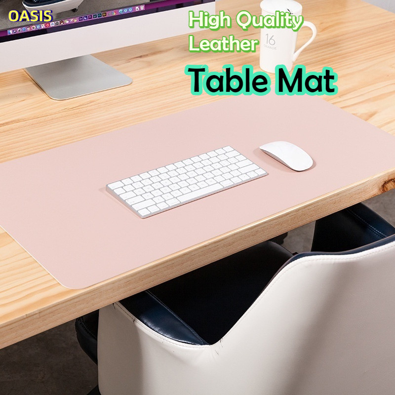 Large leather desktop mouse pad suitable for PC and laptop single-sided ...