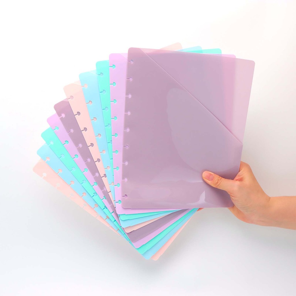 Colorful Discbound Pocket Dividers 9 Disc Pocket Folders with Frosted ...