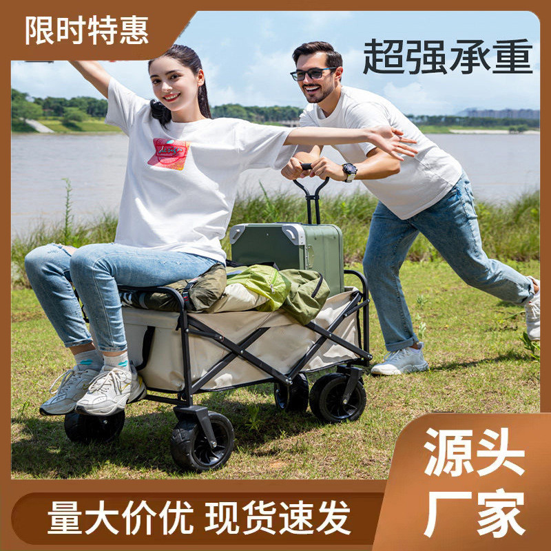 Camping Cart Outdoor Foldable Flat Cart Stall Small Cart Shopping ...