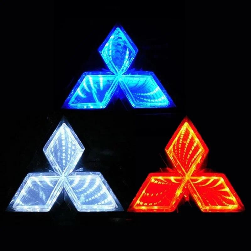 Car Front 3D LED Light Emblem Badge for Mitsubishi Outlander Eclipse ...