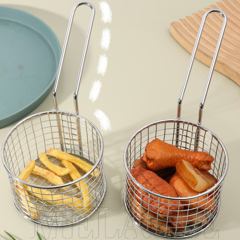 Eggs Noodles Boiling Colander - Kitchen Snack Frying Mesh Basket - Long ...