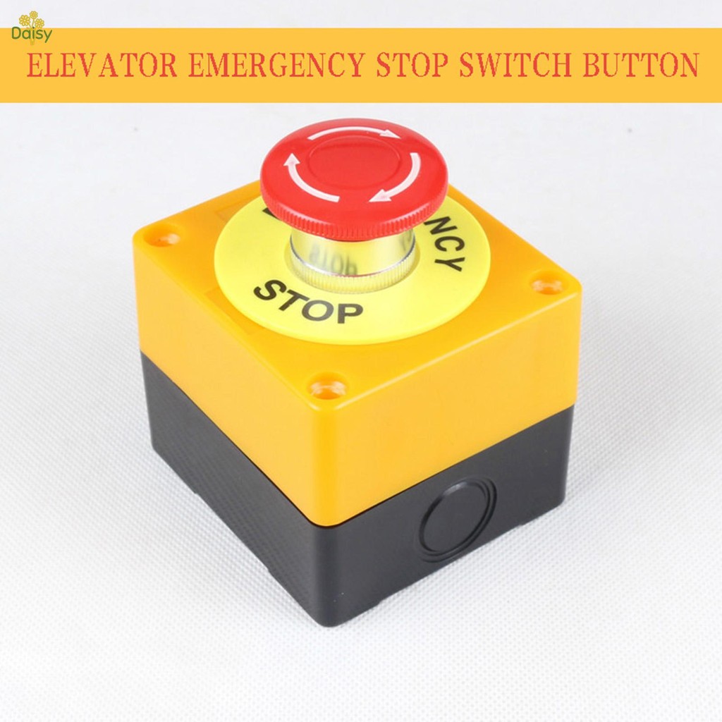 Red Sign Emergency Stop Push Button Sturdy Plastic Shell E-Stop Push ...