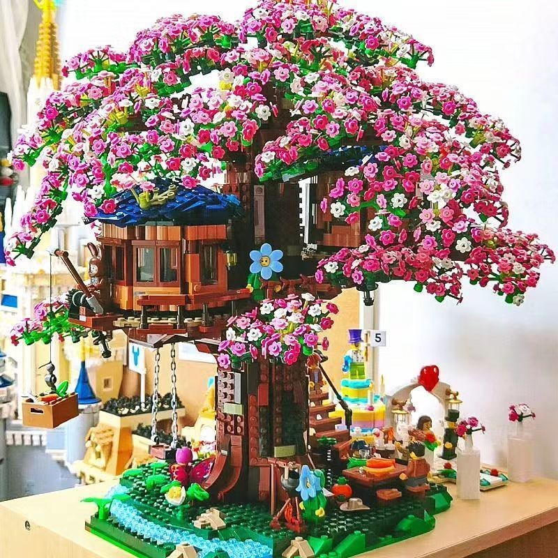 Assembly Sakura Tree House Compatible Lego Building Blocks Fairy ...