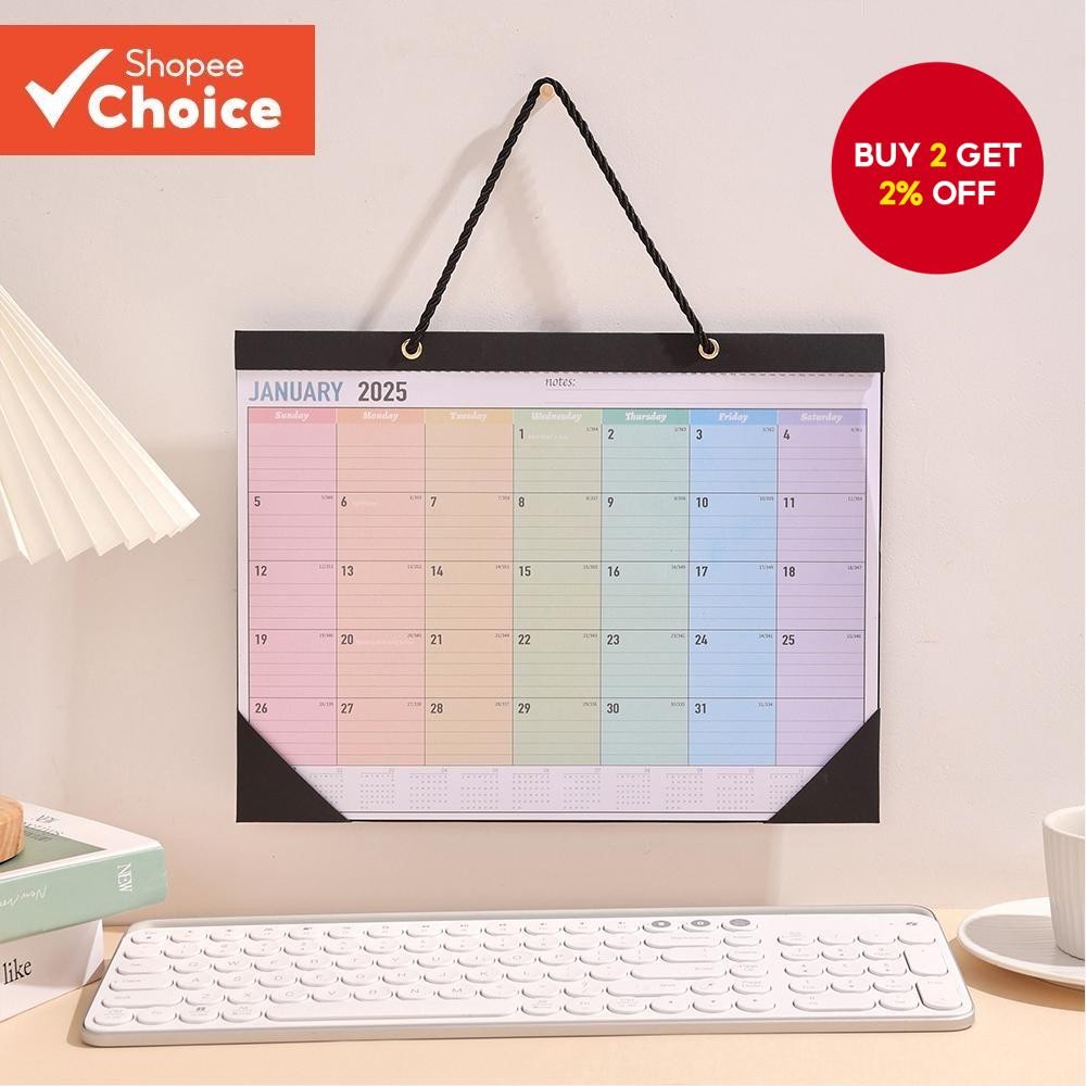 2025 Colorful Monthly Wall Calendar 12 Sheets Transparent Waterproof ...